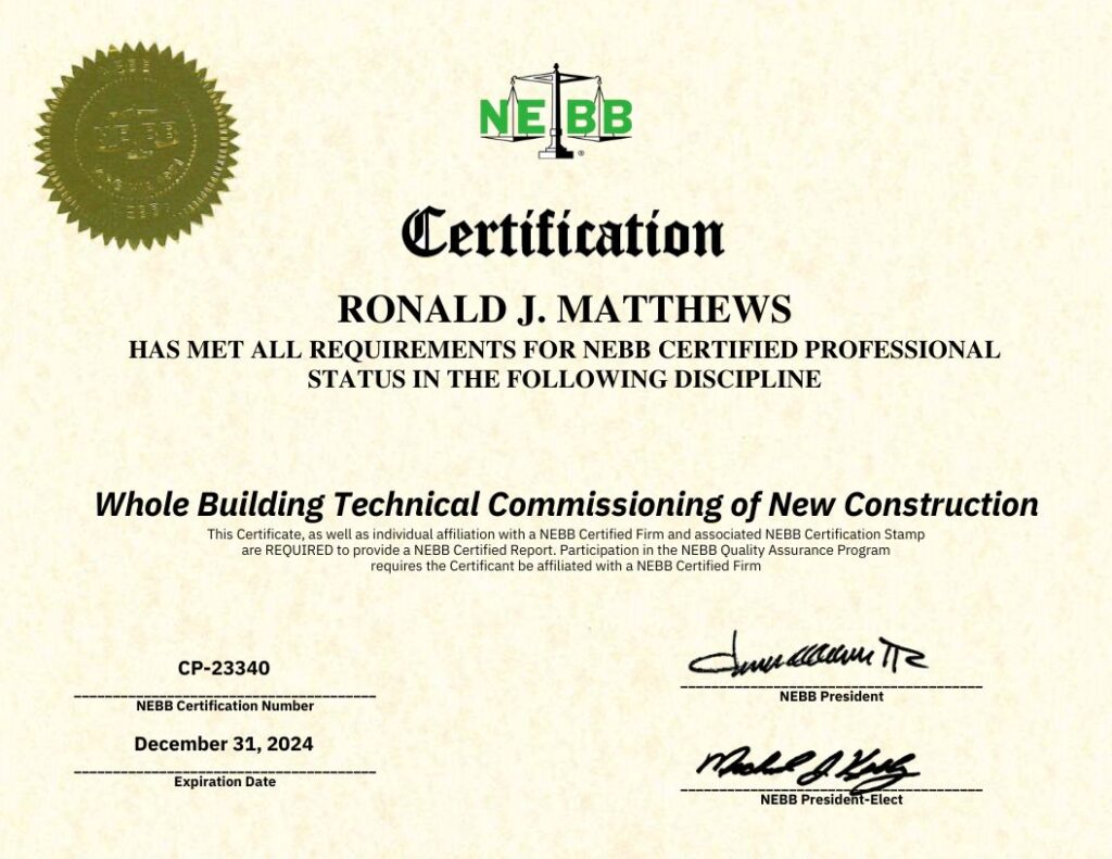 Ron Matthews Whole Building – Precision Test & Balance, Inc